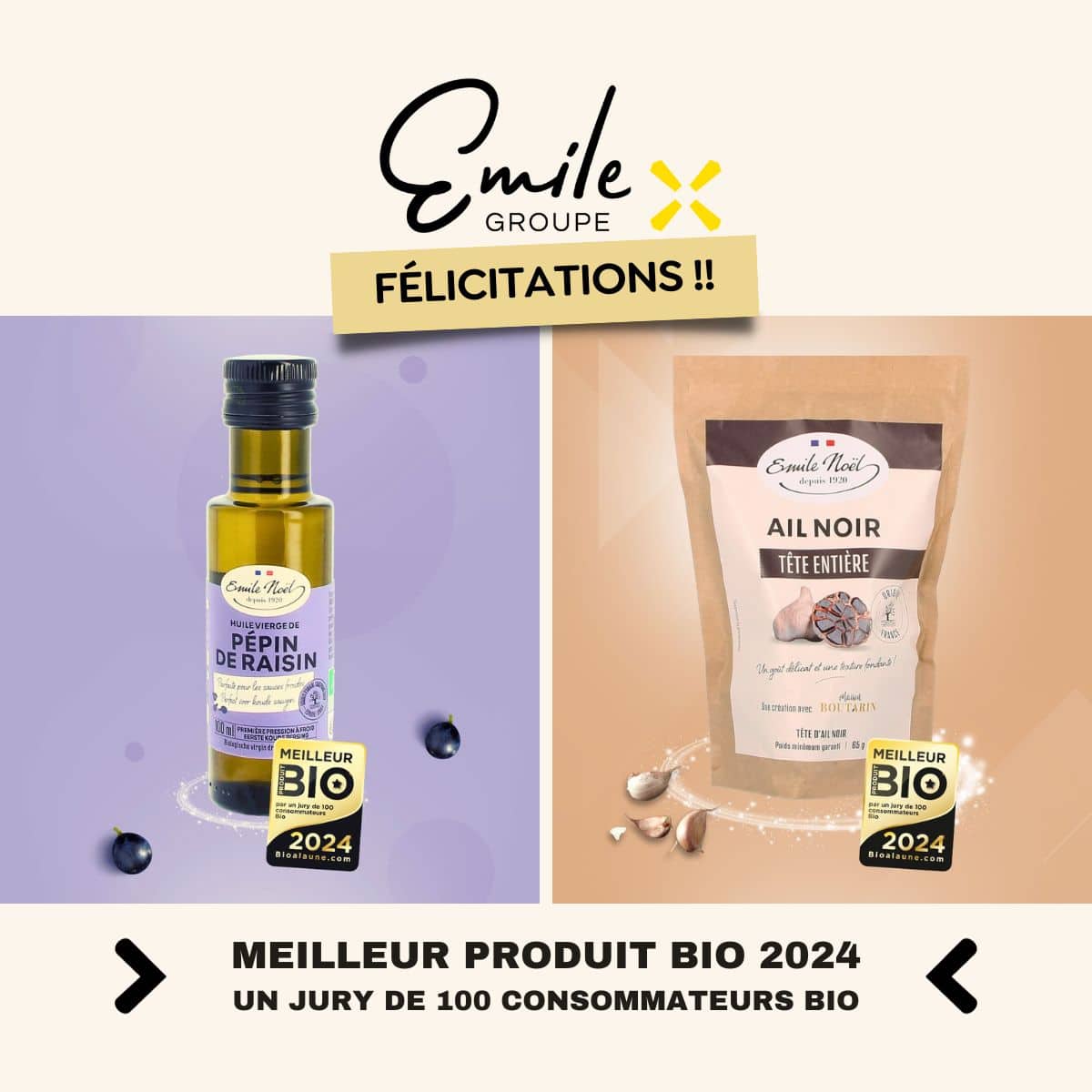 Emile Noël's Organic Winners at Best Organic Product 2024 - Groupe Emile